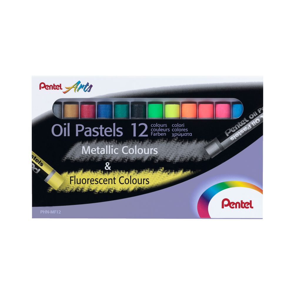 OIL PASTELS - METALLIC & FLUORESCENT COLOURS SET – pentelonline